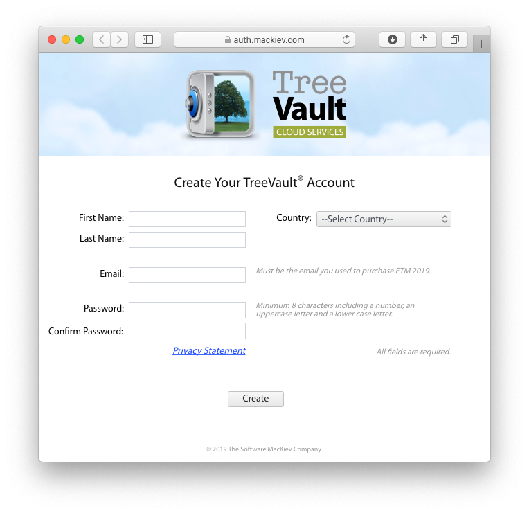 Creating a TreeVault Account
