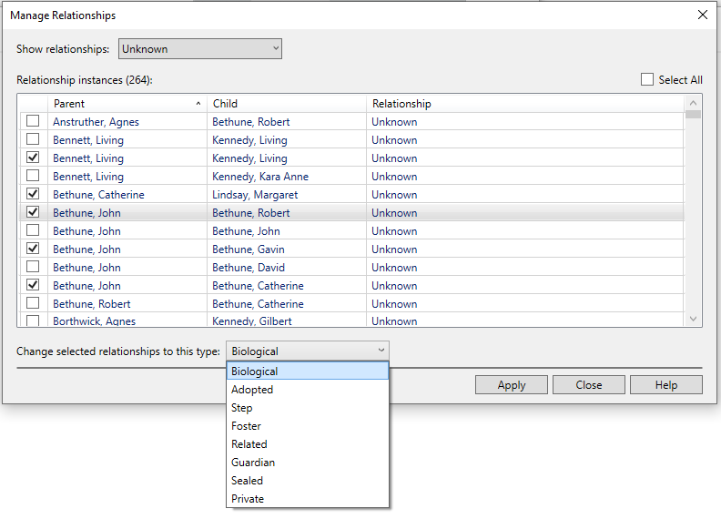 Managing Relationships in Family Tree Maker 2019