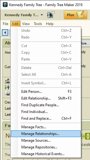 Managing Relationships in Family Tree Maker 2019
